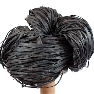 Black Paper Raffia Paper Ribbon: 260 Yards 240m Fiber Arts, Knit, DIY ...