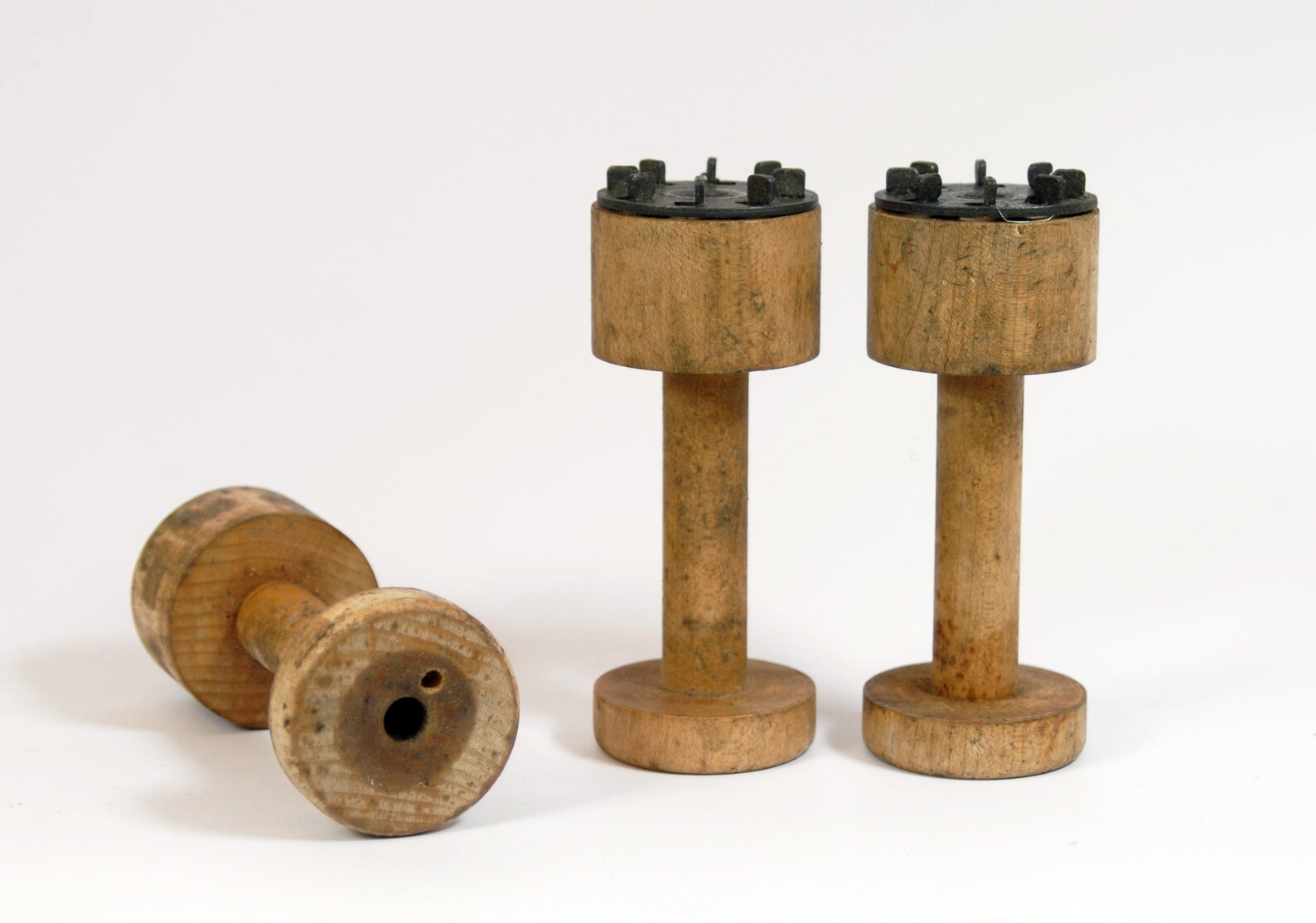 3 Old Gear Bobbins - Vintage Spools - Photo Props, Storage and ...