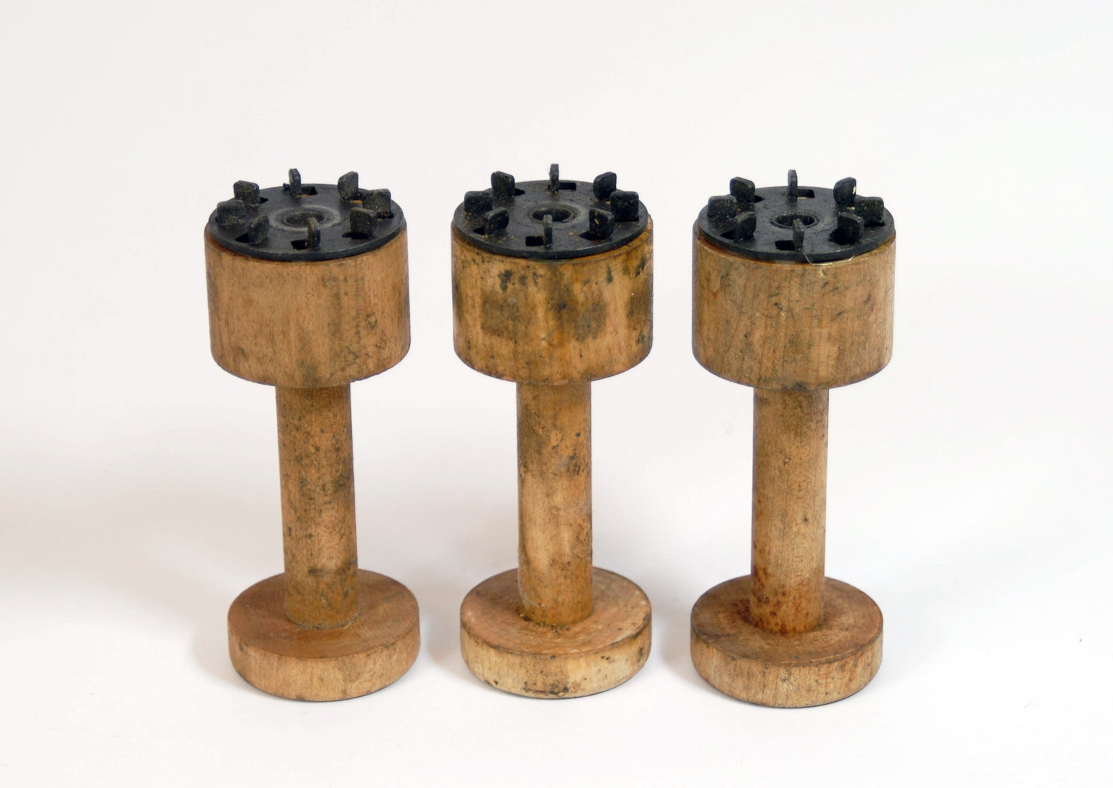 3 Old Gear Bobbins - Vintage Spools - Photo Props, Storage and ...