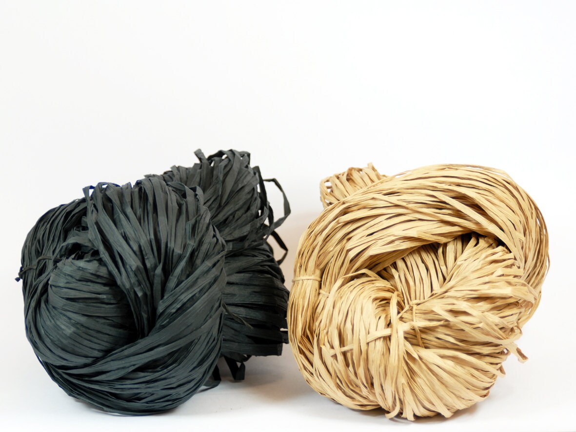 Black Paper Raffia Paper Ribbon: 260 yards 240m Fiber | Etsy