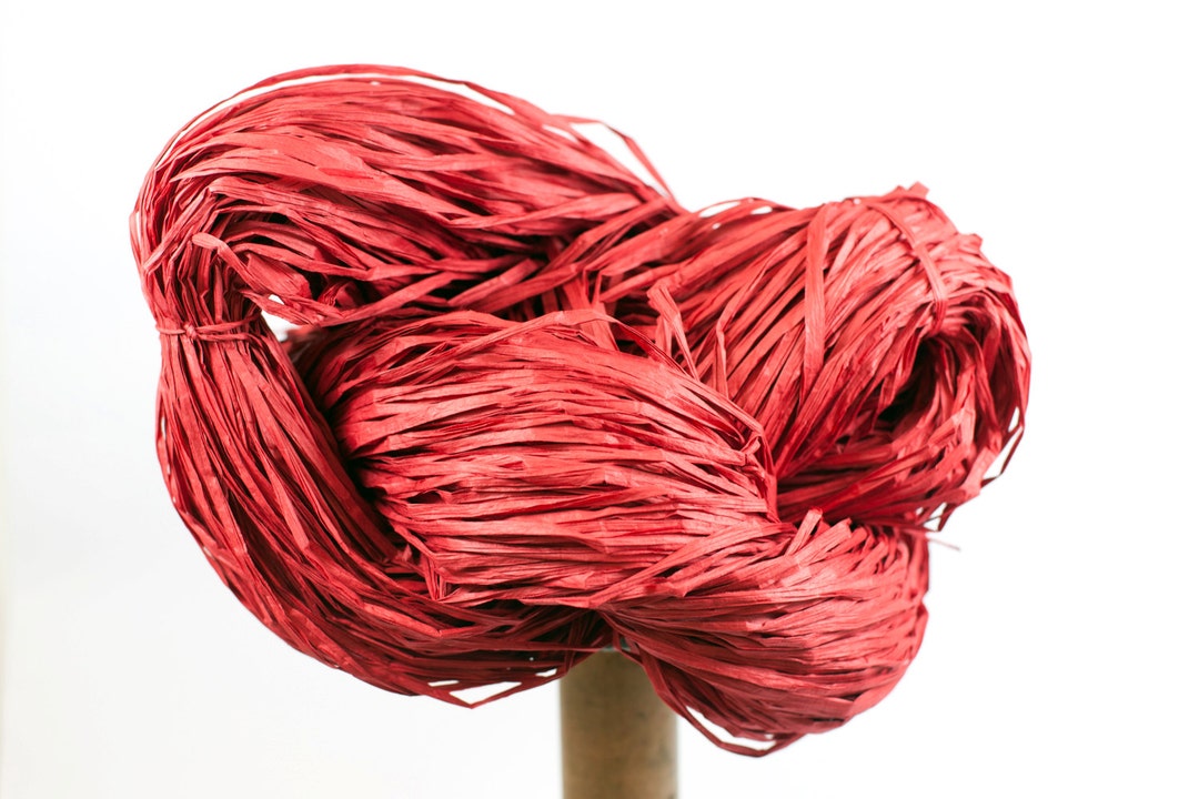 Red Paper Raffia - Paper Ribbon: 260 Yards (240m) - Fiber Arts, Knit ...