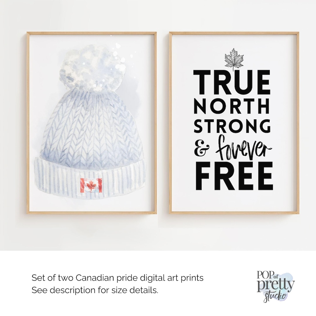 Canadian Pride Digital Art Set of Two With Modern Watercolour ...