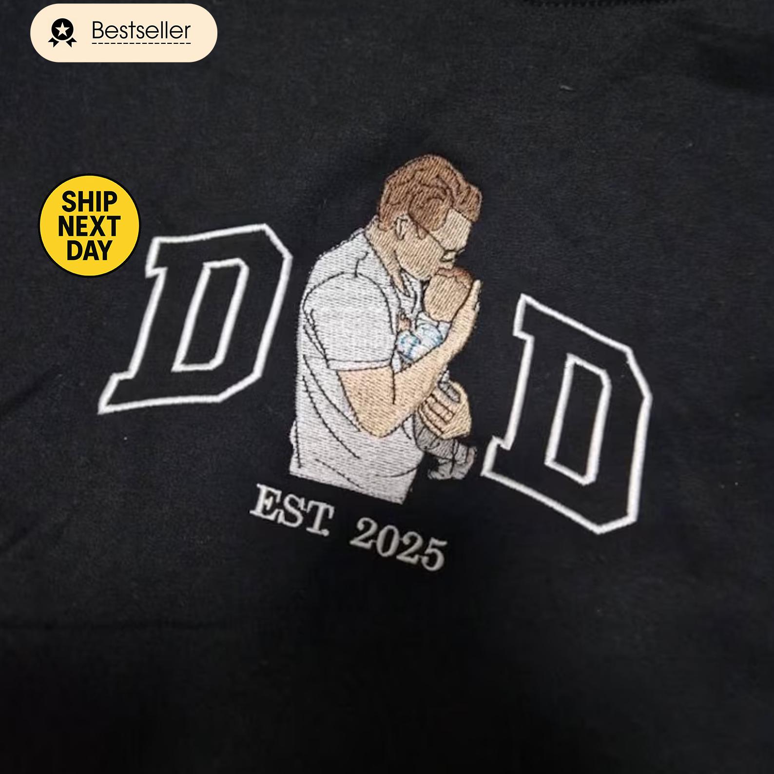 Embroidered Dad Shirt - Custom Embroidered Father Tshirt, Custom Father ...