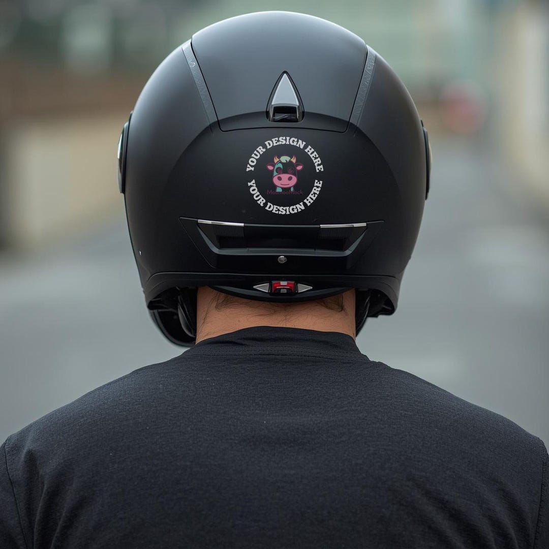 Helmet Sticker Mockup - Canva Drag and Drop (digital Download, PNG File ...