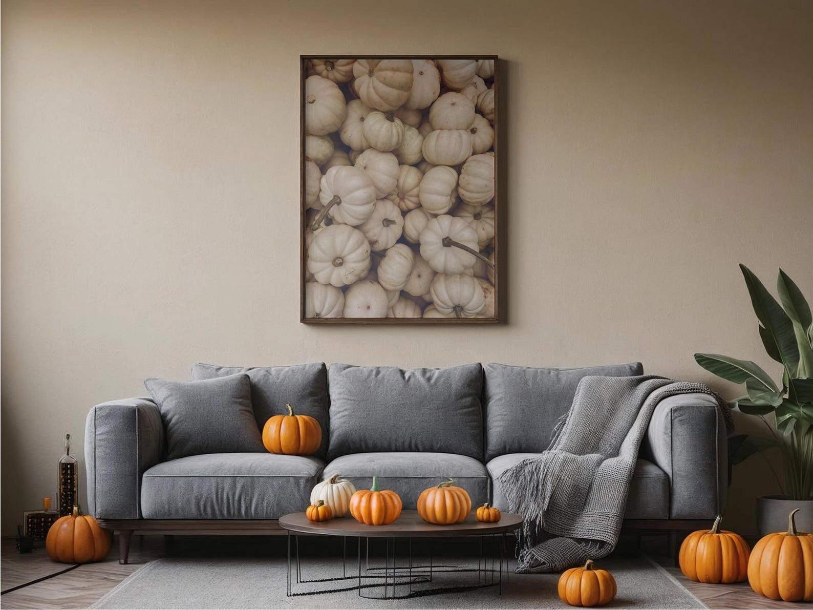 Halloween Wall Art Mockup - Canva Drag and Drop (digital Download, PDF ...