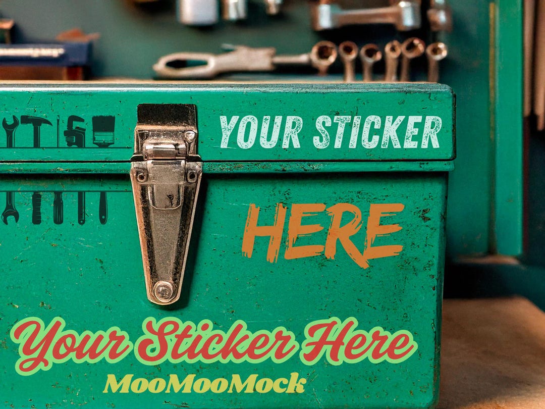 Toolbox Sticker Mockup - Canva Drag and Drop (digital Download, PNG ...