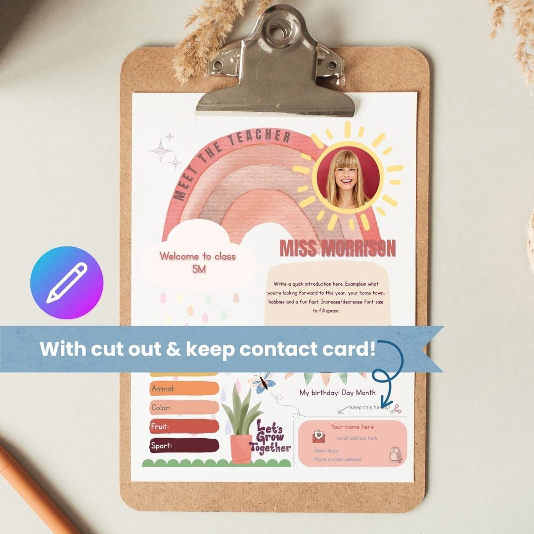 Boho Meet the Teacher Template: Editable Canva Design (digital Download ...