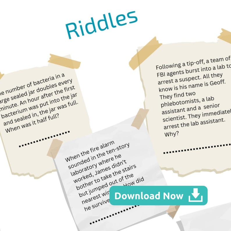 Lab Week 2025 Riddles Sheet, Ready to Print Instant Download, Printable ...