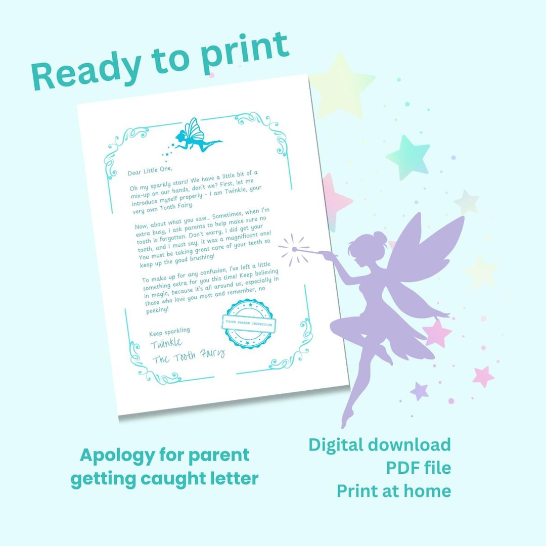 Tooth Fairy Letter for When Child Sees Parent Taking Their Tooth, Ready ...