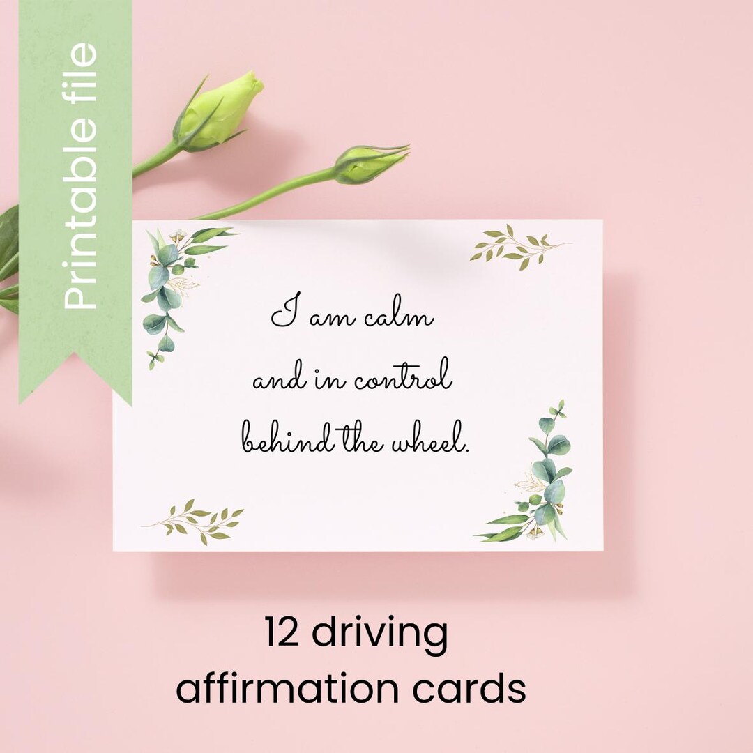 Driving Anxiety Affirmation Cards, Ready to Print Instant Download - Etsy