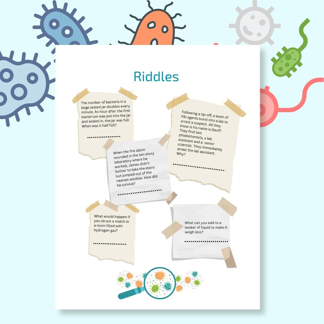 Lab Week 2025 Riddles Sheet, Ready to Print Instant Download, Printable ...