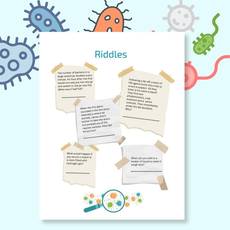 Lab Week 2025 Riddles Sheet, Ready to Print Instant Download, Printable ...