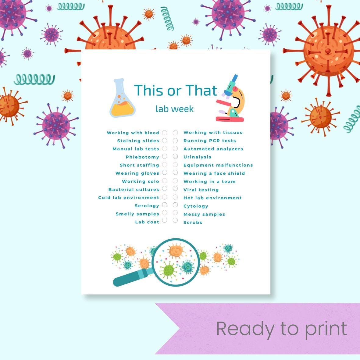 Lab Week 2025 This or That Game, Ready to Print Instant Download ...