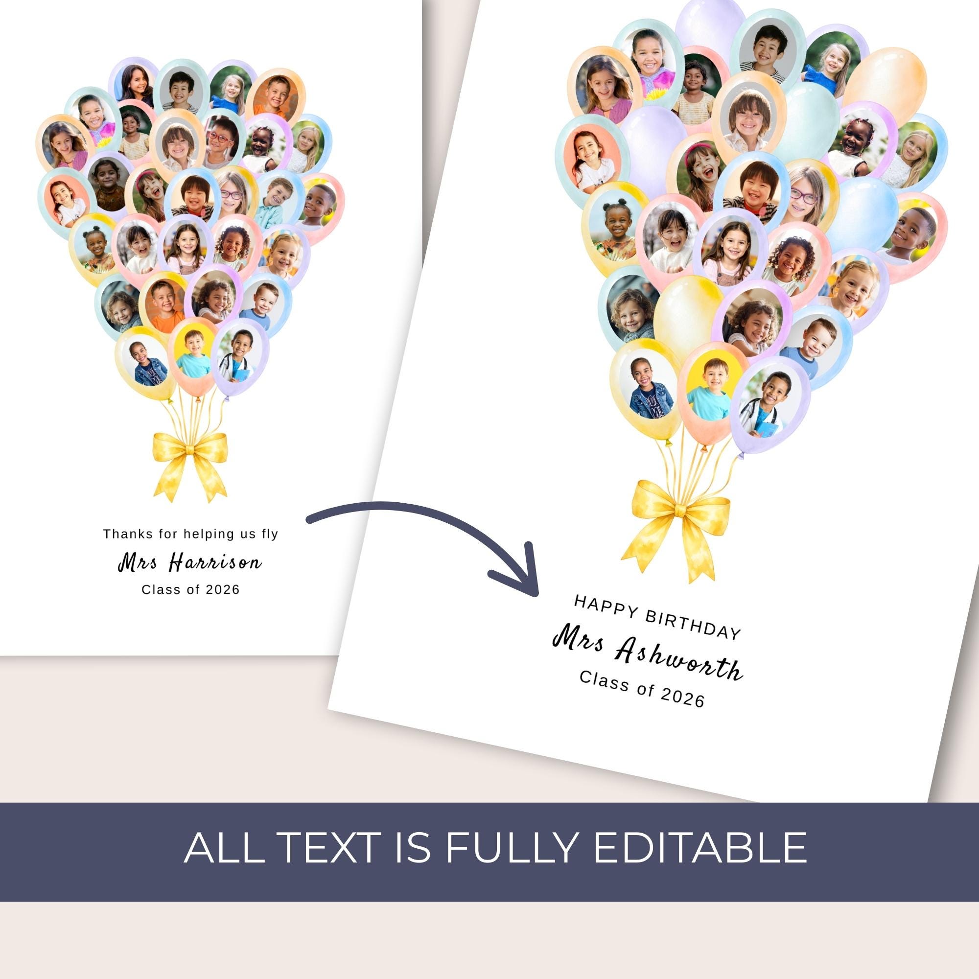 Editable Teacher Photo Gift From Whole Class, A4 or A5 End of Year ...