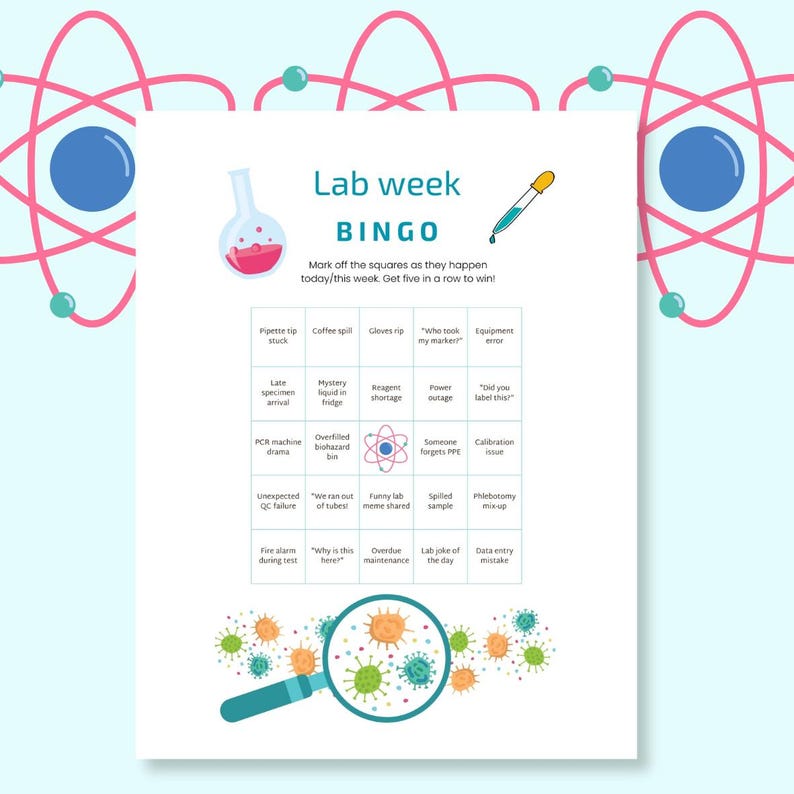 Lab Week 2025 Bingo Game, Ready to Print Instant Download, Printable ...