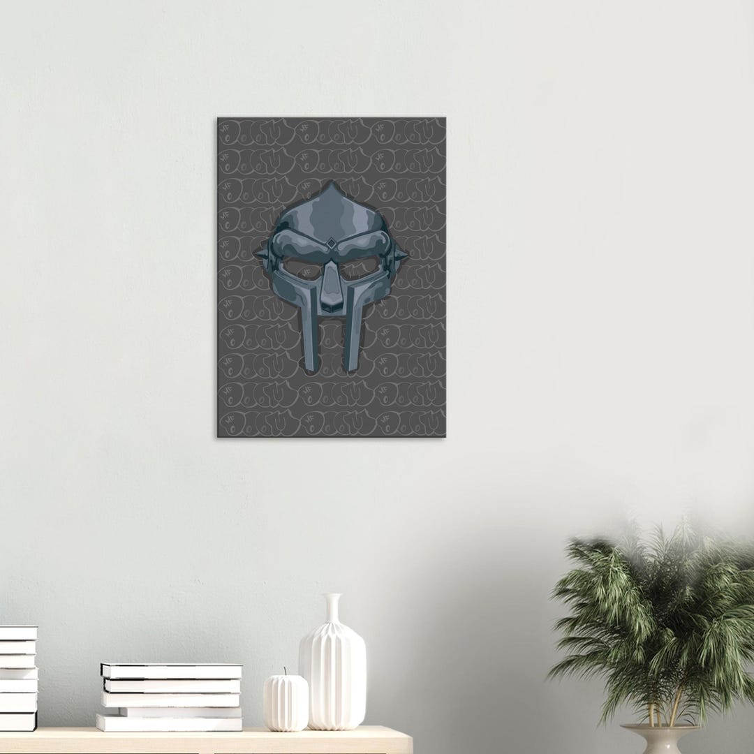 MF DOOM Rapper Mask Canvas Print - Unique Contemporary Art for Music ...