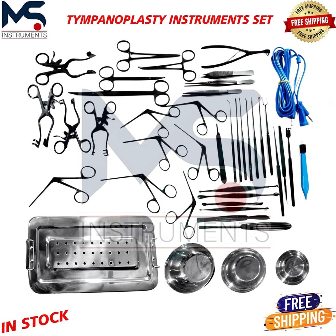 Tympanoplasty Micro Ear Surgery Instruments Set of 41 Pieces With Box ...