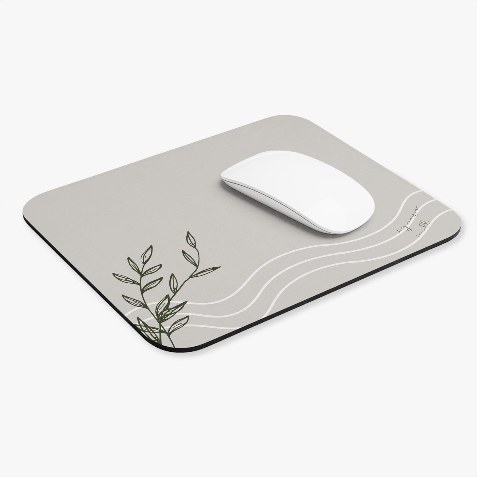 Aesthetic Mouse Pad, Minimalist Office Supplies, Greenery Desk ...