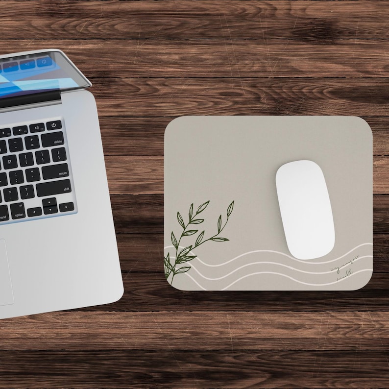 Aesthetic Mouse Pad, Minimalist Office Supplies, Greenery Desk ...
