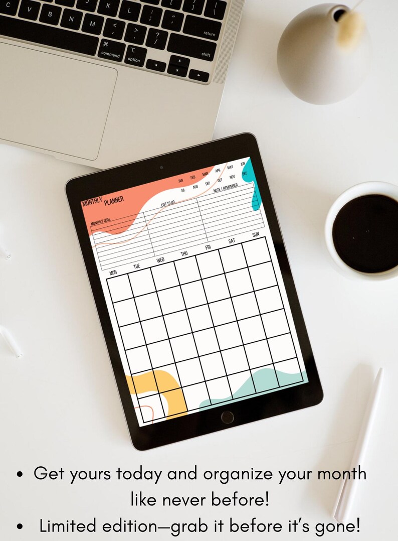 Monthly Digital Planner - Etsy