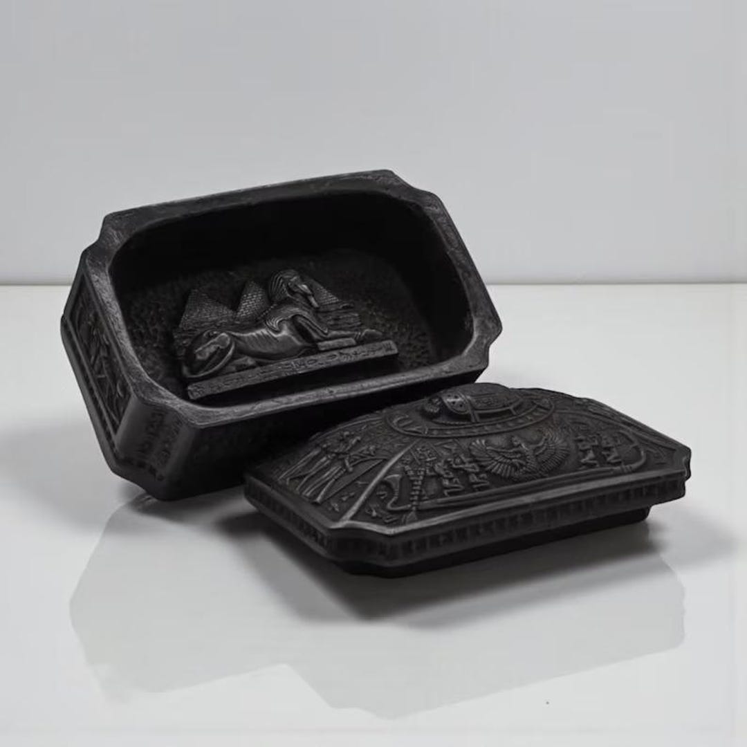 Egyptian Sphinx Jewelry Box, Stone Carved Pharaoh Keepsake - Etsy