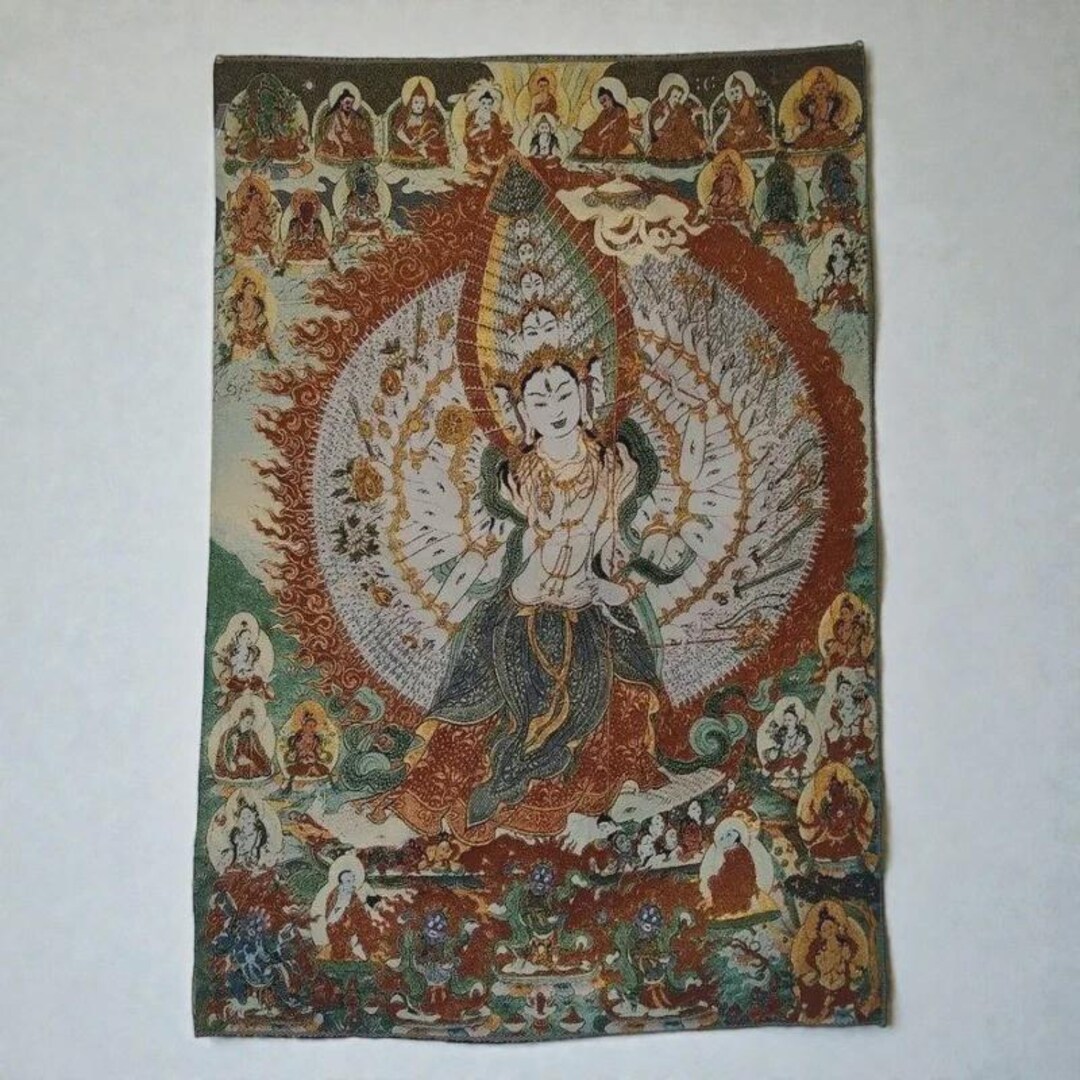 35.4″buddha Mother Brocade Tibetan Tangka Embroidery Painting Gold ...