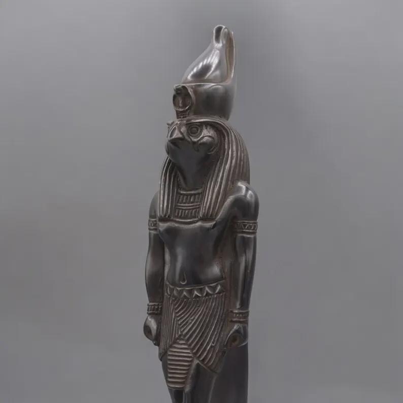 Black Horus Statue, Egyptian Falcon God, Pharaoh Decor– Egyptian God ...
