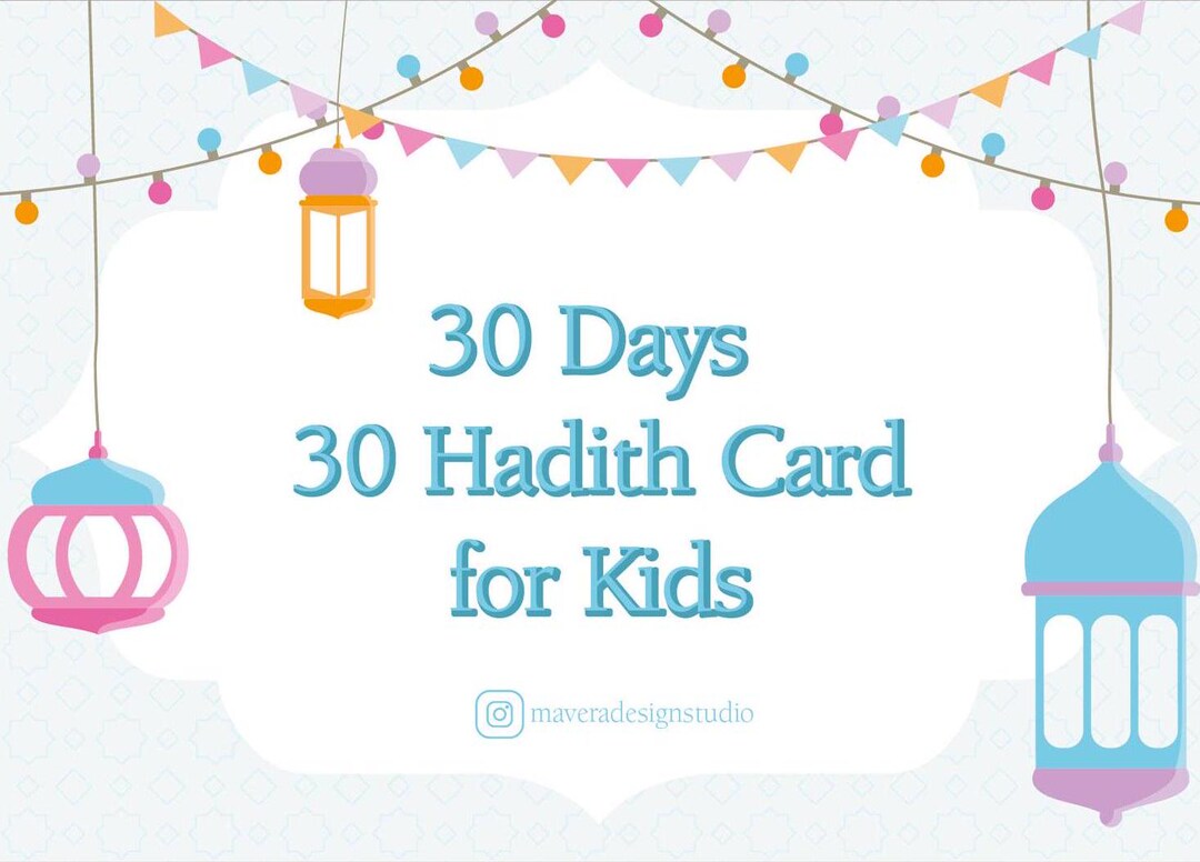 Ramadan Hadith Card for Kids, Islamic Printable Hadith Cards With ...