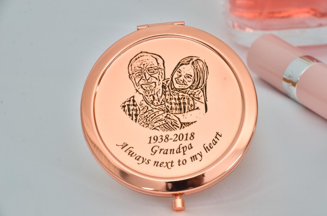 Engraved Custom Mirror With Photo & Birth-death Dates, Remembrance ...