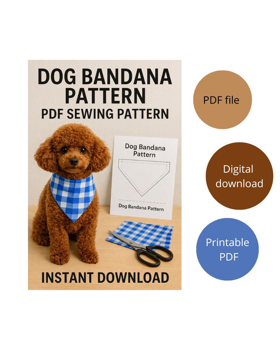 Dog Bandana Sewing Pattern, DIY Pet Accessories (PDF Download) - Etsy