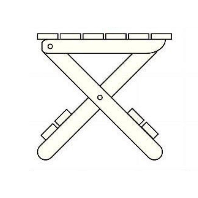 DIY Folding Stool Plan: Woodworking Project Template - Etsy