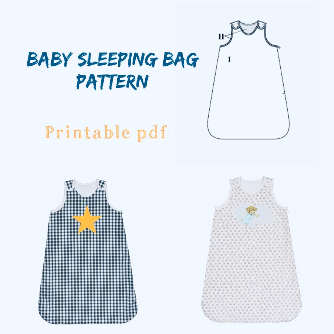 Baby Sleeping Bag Sewing Pattern, Pattern Pdf, Sewing Tamplate ...