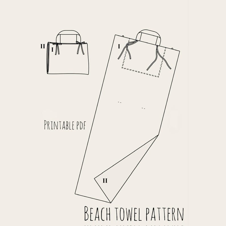 Beach Towel Pattern, Towel Sewing Pattern, Printable Pattern, Pdf ...