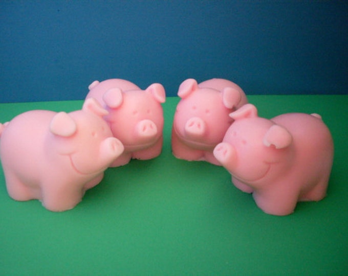 Pig Soap ONE Pig Shaped Soap Farm Animal Soap Smiling - Etsy