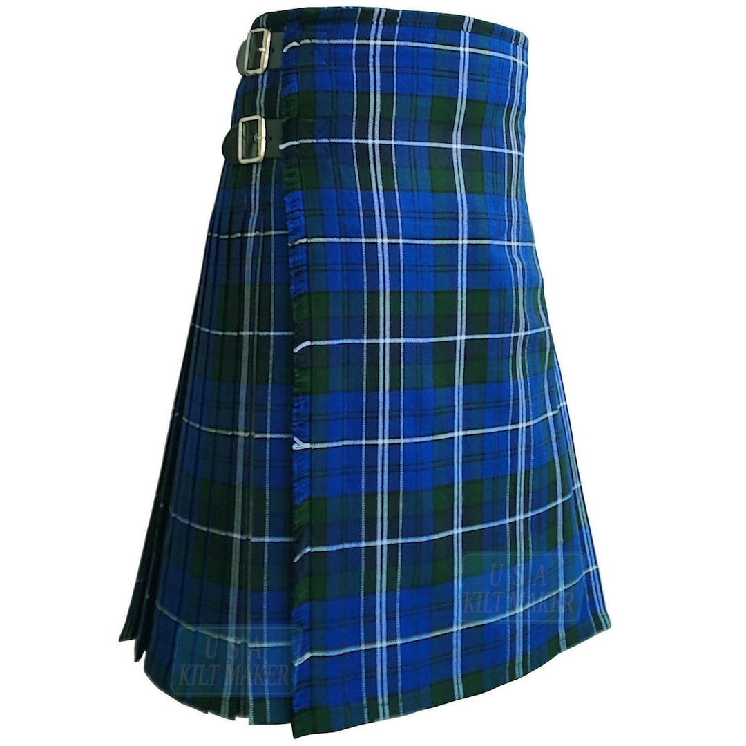 Clan Davies of Wales Tartan Kilt | 16-OZ Acrylic Wool | 8-yard ...
