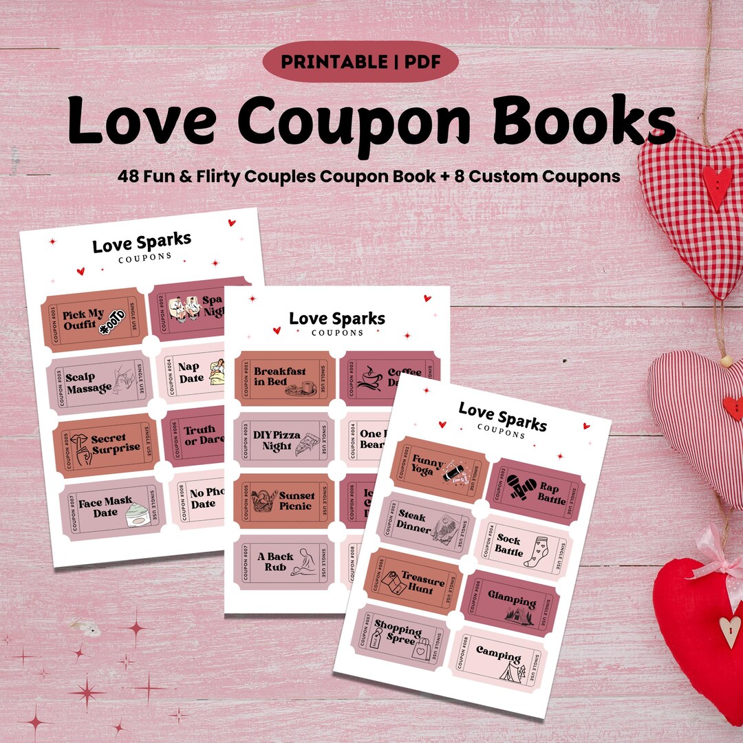 Love Sparks: A Fun & Flirty Couples Valentine's Day Coupons| Gifts for ...