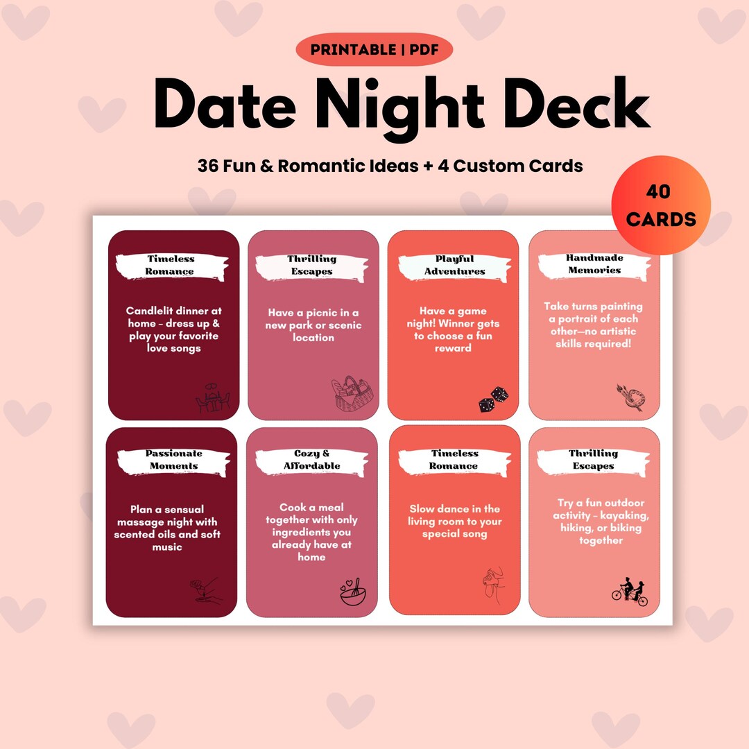 The Ultimate Date Night Deck: 36 Fun & Romantic Ideas + 4 Custom Cards ...