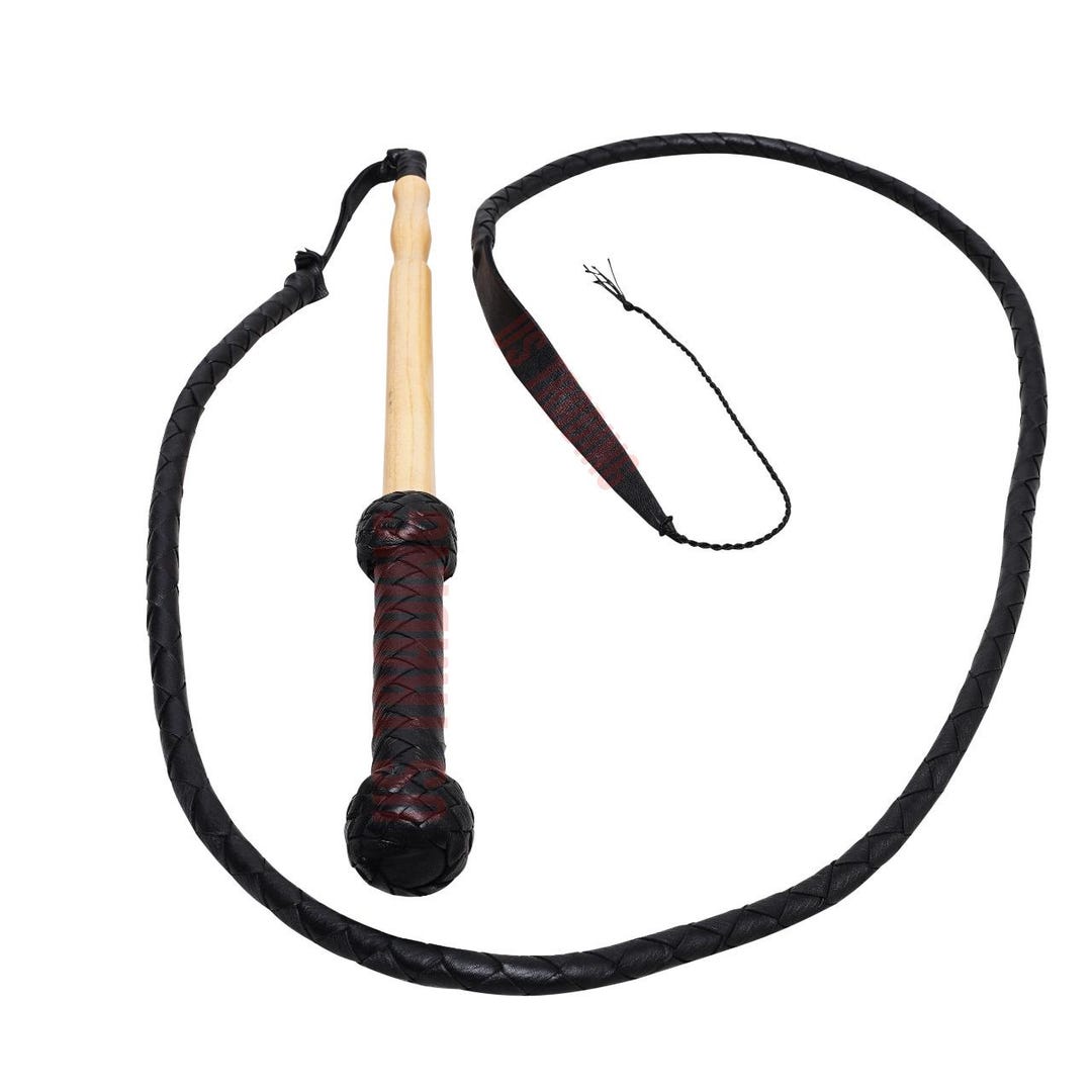 Handmade Leather Bullwhip – Black Indiana Jones Style Whip Real Cowhide ...