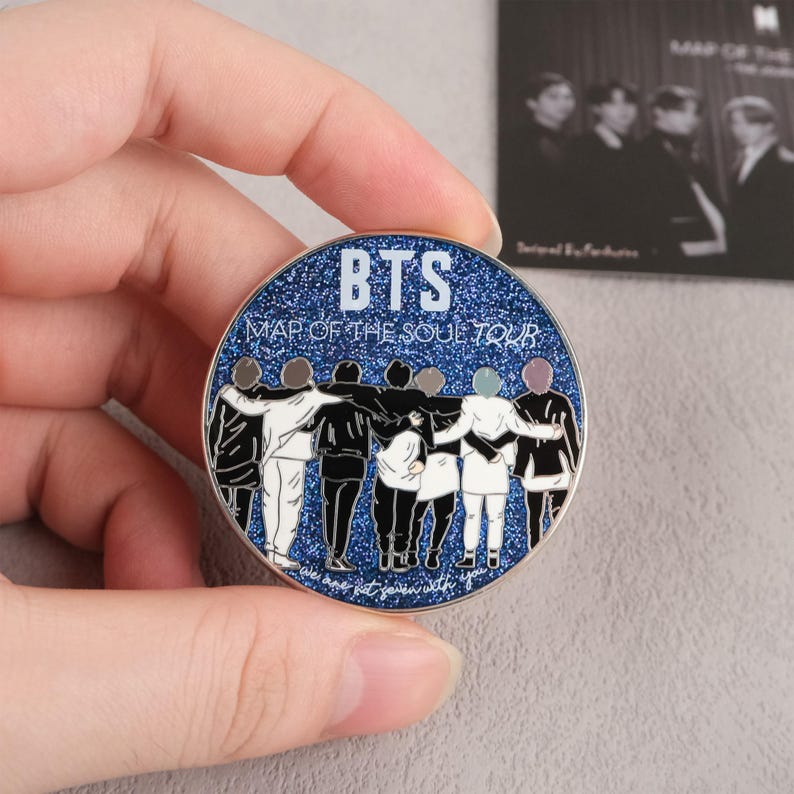 BTS Anniversary Enamel Pin, BTS 7th Anniversary Enamel Pin, Kpop Enamel ...