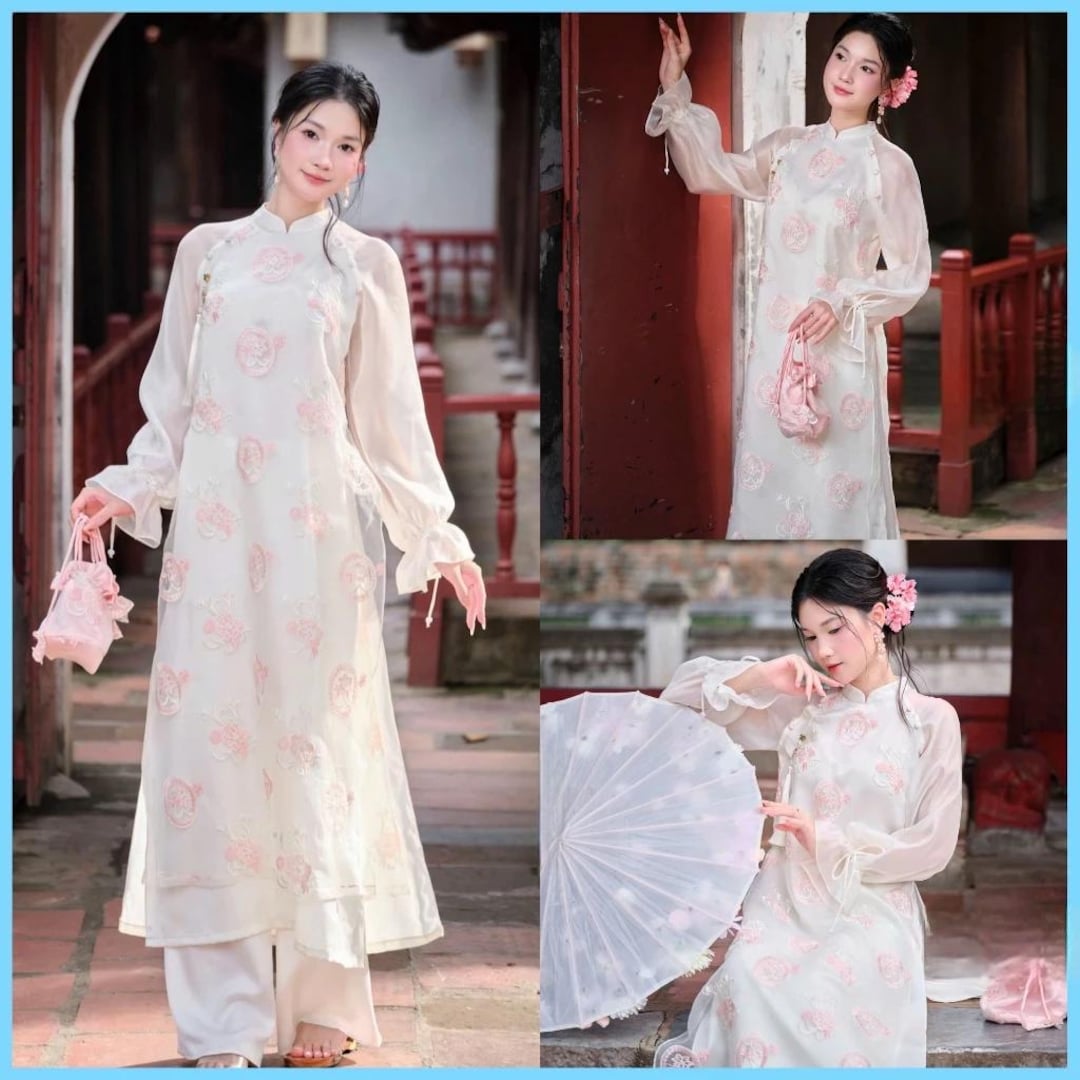 Pre-made Ao Dai Viet Nam, Vietnamese Modern Ao Dai - Four-flap Tunic ...