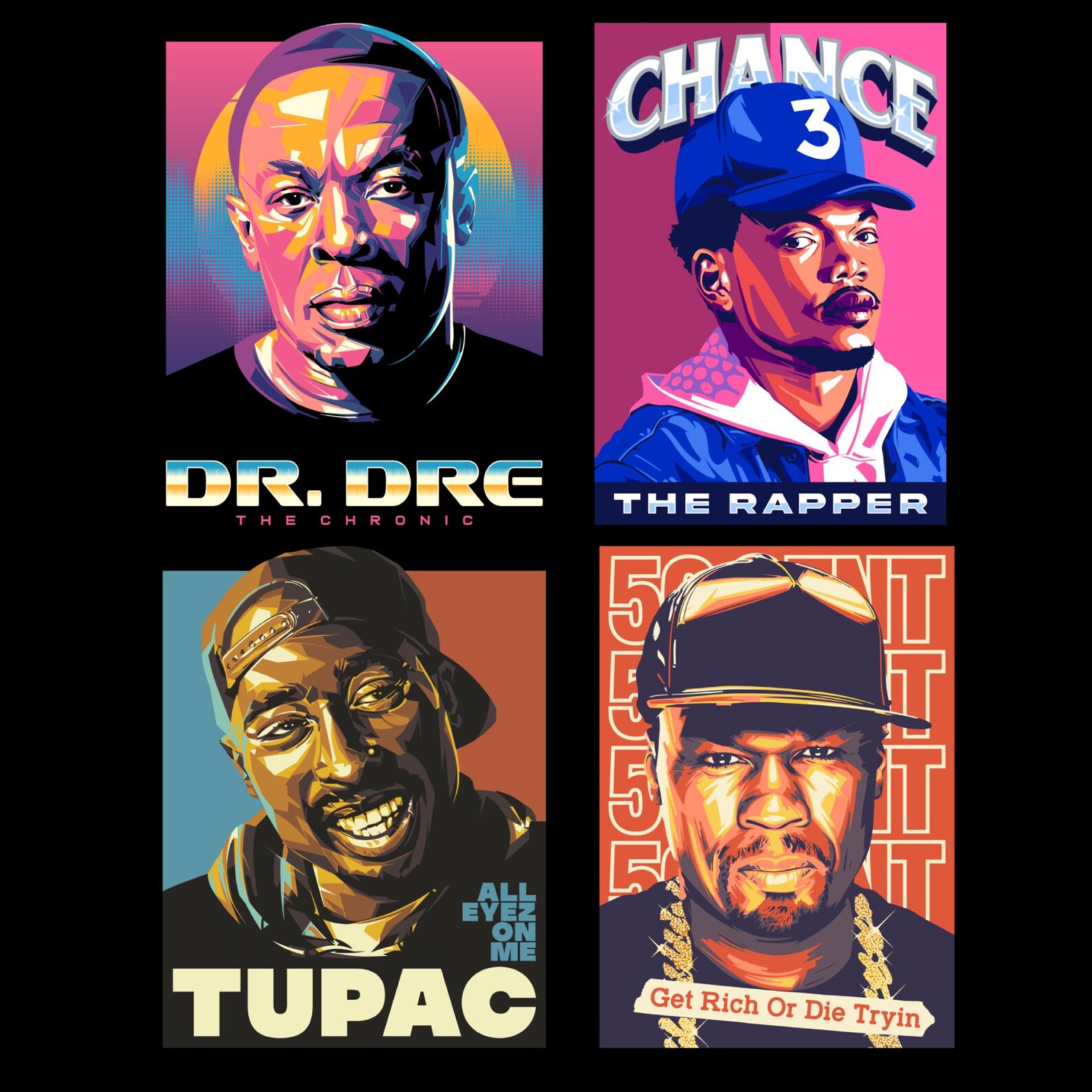 20 Hip Hop Rapper Design Bundle, High Quality PNG, Instant Download ...