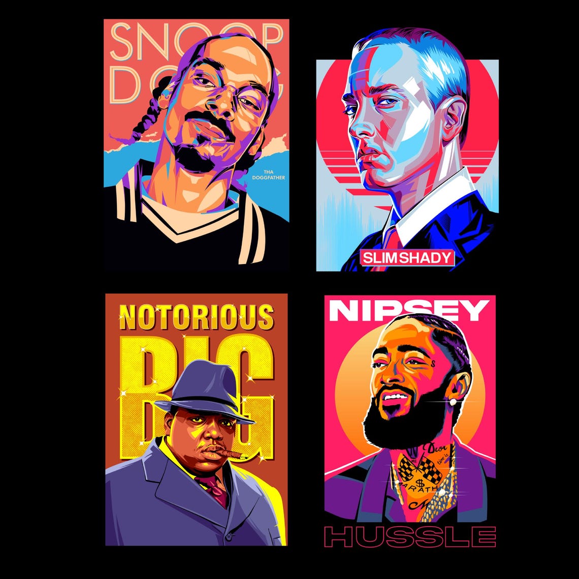 20 Hip Hop Rapper Design Bundle, High Quality PNG, Instant Download ...