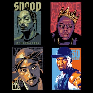 20 Hip Hop Rapper Design Bundle, High Quality PNG, Instant Download ...