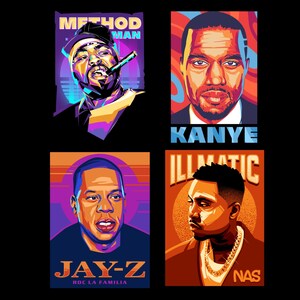 20 Hip Hop Rapper Design Bundle, High Quality PNG, Instant Download ...