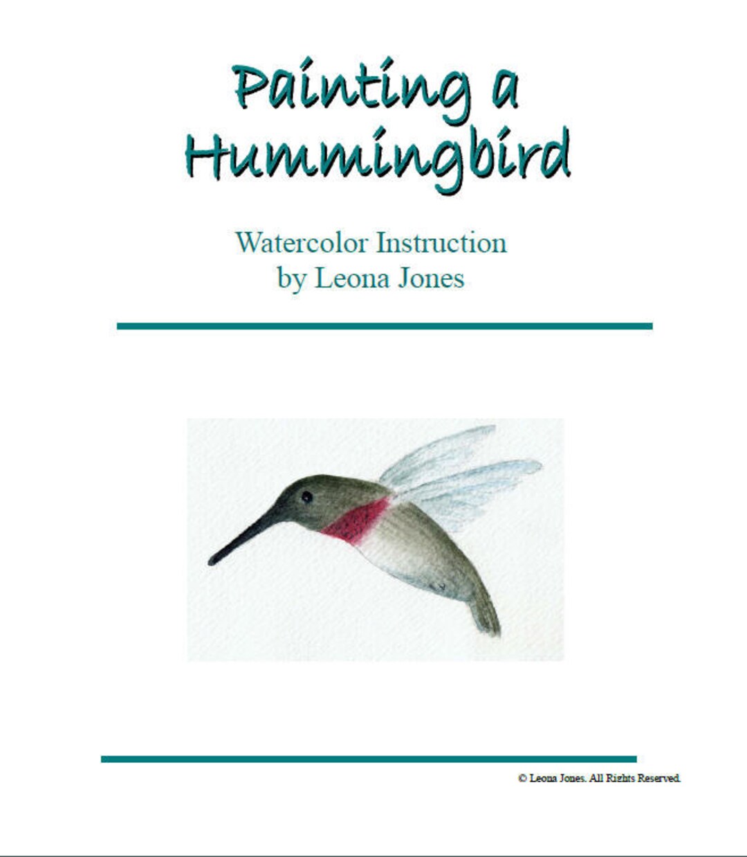 Tutorial, Painting a Hummingbird in Watercolor Instant Download - Etsy
