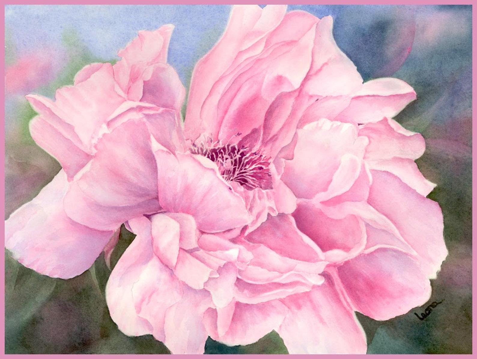 Tutorial Painting of "peony" How to Paint Watercolor, Instant Download ...