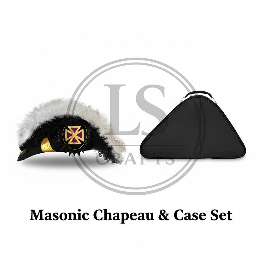 Masonic Past Grand Commander Knights Templar Chapeau & Case – Black ...