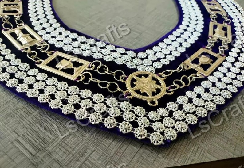 Masonic Regalia OES Order of Star Metal Chain Collar PURPLE Backing - Etsy