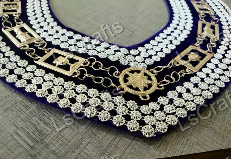 Masonic Regalia OES Order of Star Metal Chain Collar PURPLE Backing - Etsy