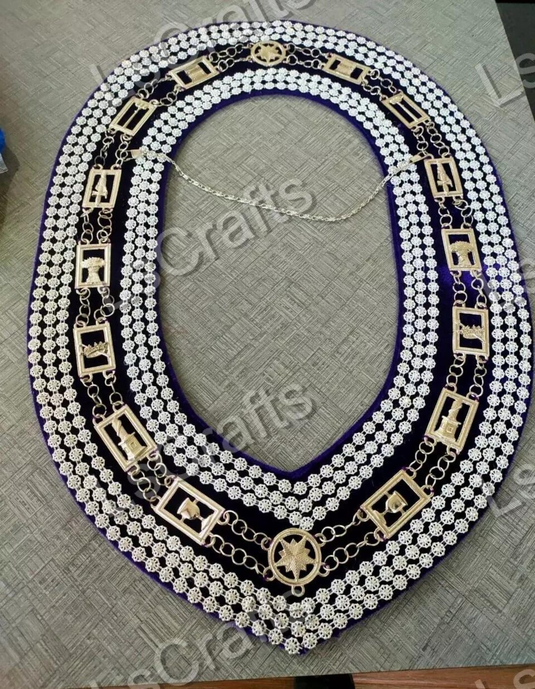 Masonic Regalia OES Order of Star Metal Chain Collar PURPLE Backing - Etsy